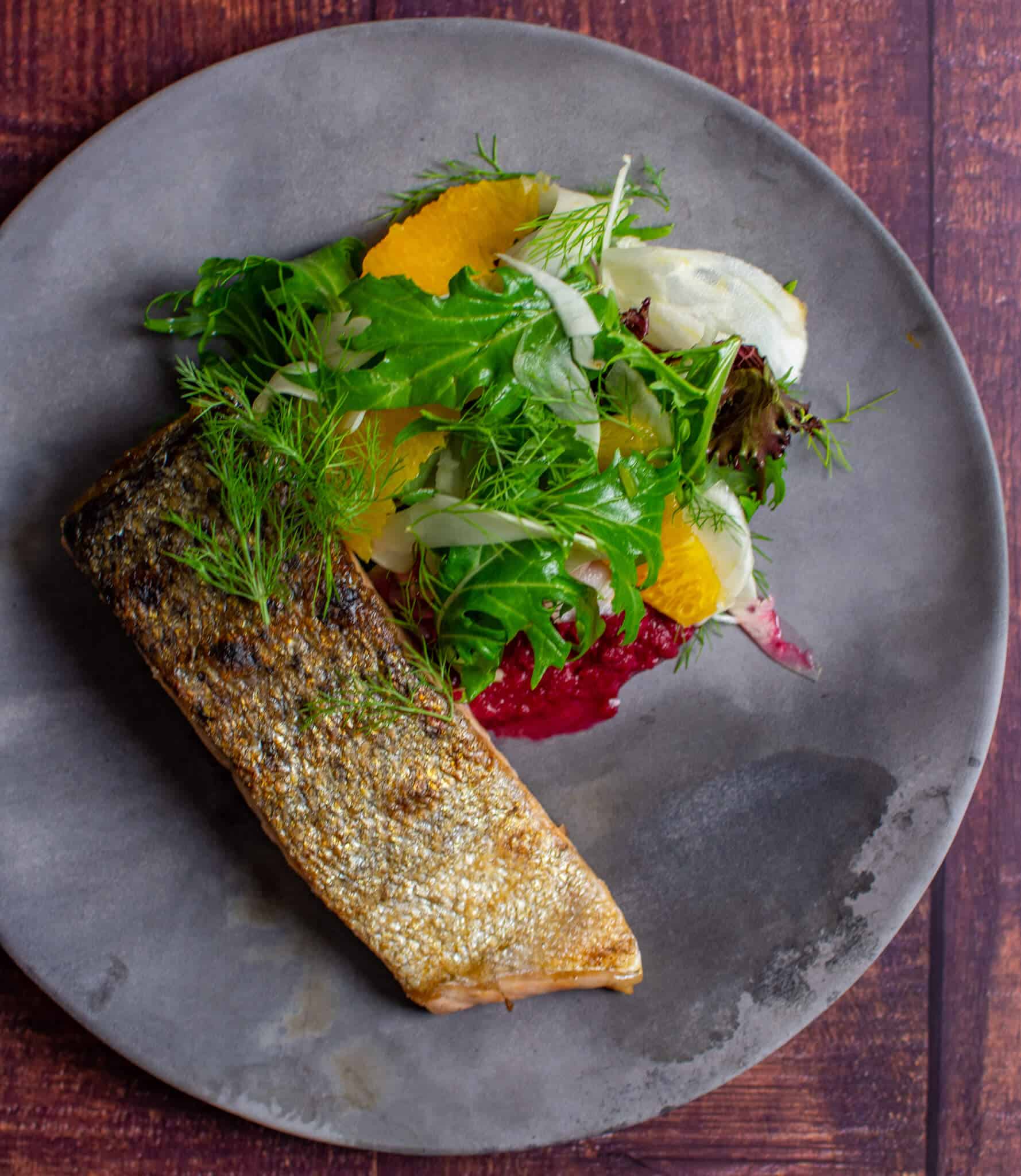 Grilled Salmon & Beetroot Hummus - AnotherFoodBlogger