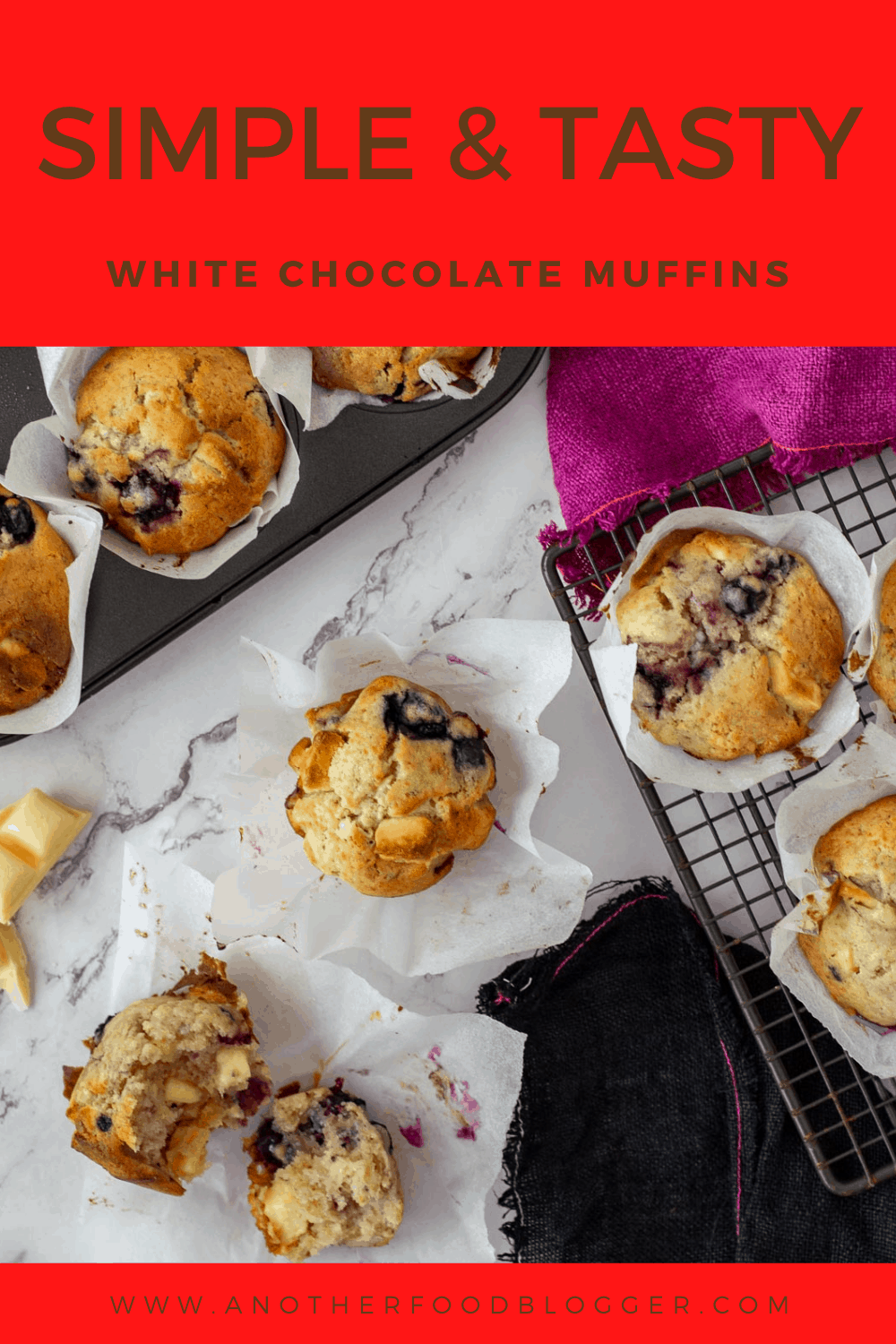 White Chocolate Muffins - AnotherFoodBlogger