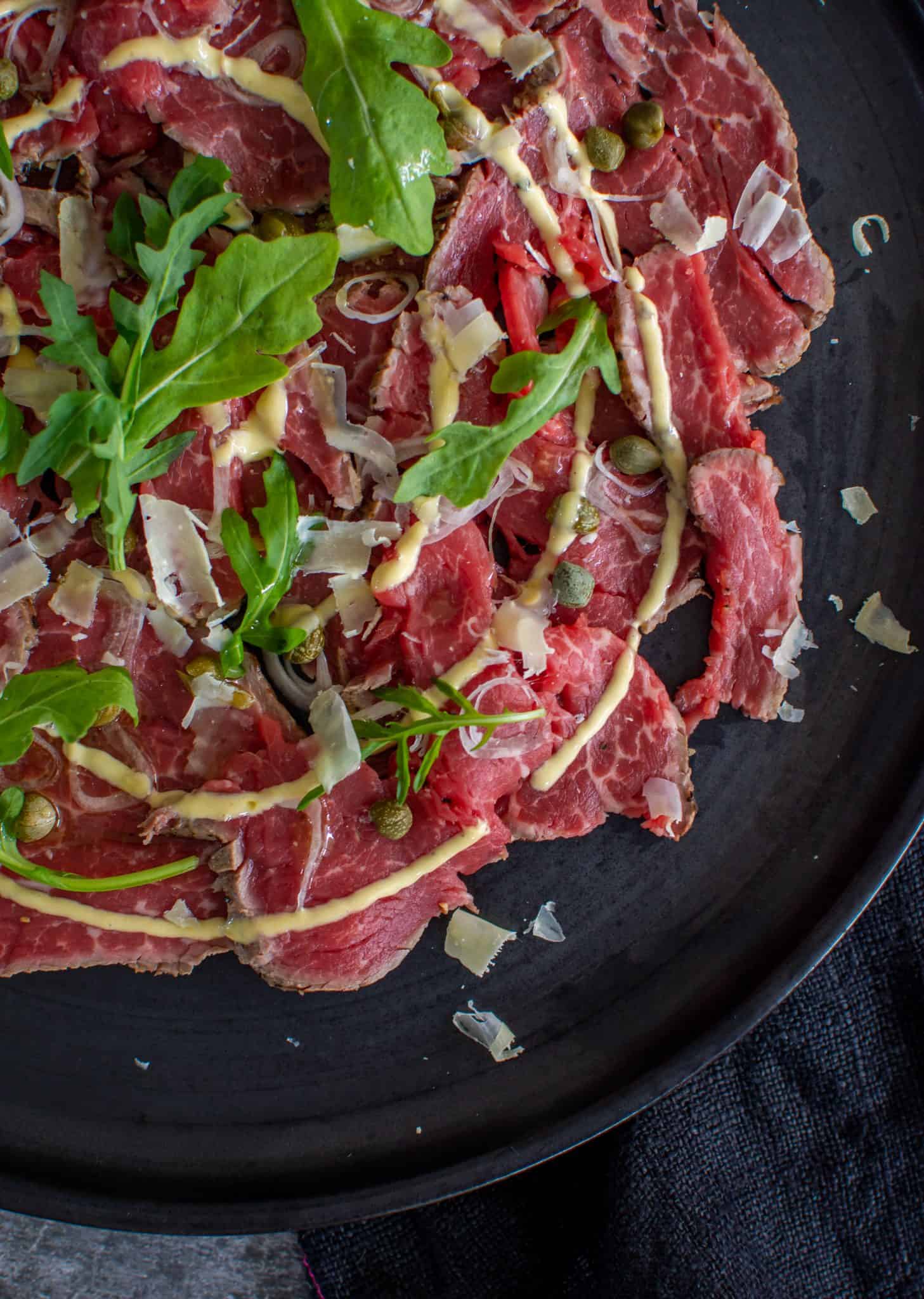 Beef Carpaccio, Anchovy Aioli - AnotherFoodBlogger