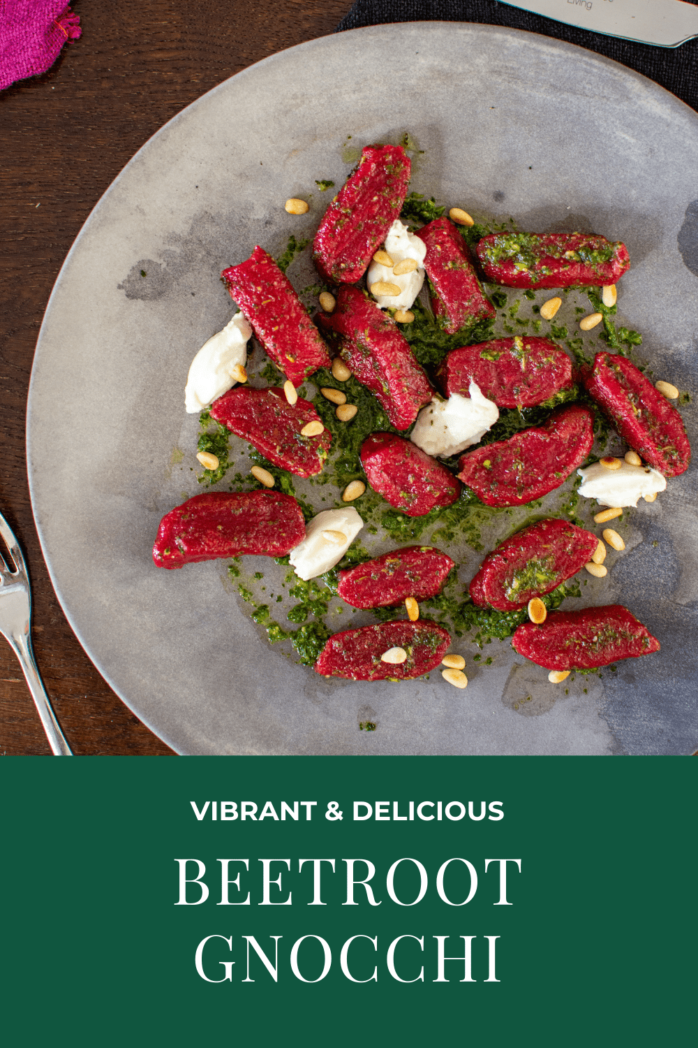 Beetroot Gnocchi, Rocket Pesto & Goat Cheese - AnotherFoodBlogger