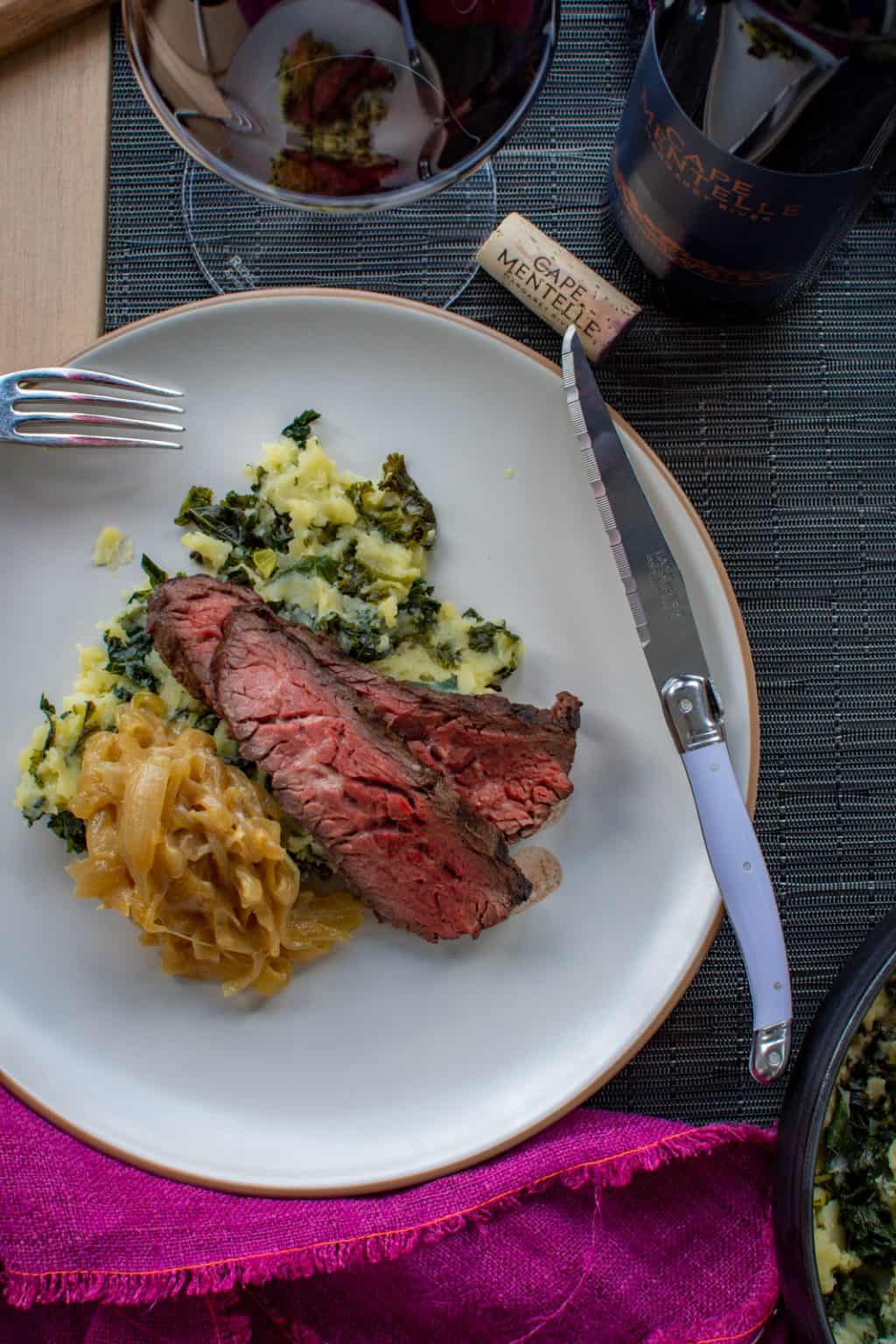 Bavette Steak Recipe - grilled bavette & miso onions - AnotherFoodBlogger