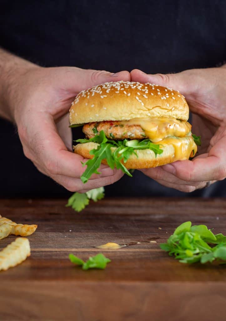 Fish Burger - Asian Salmon & Prawn Burger - AnotherFoodBlogger