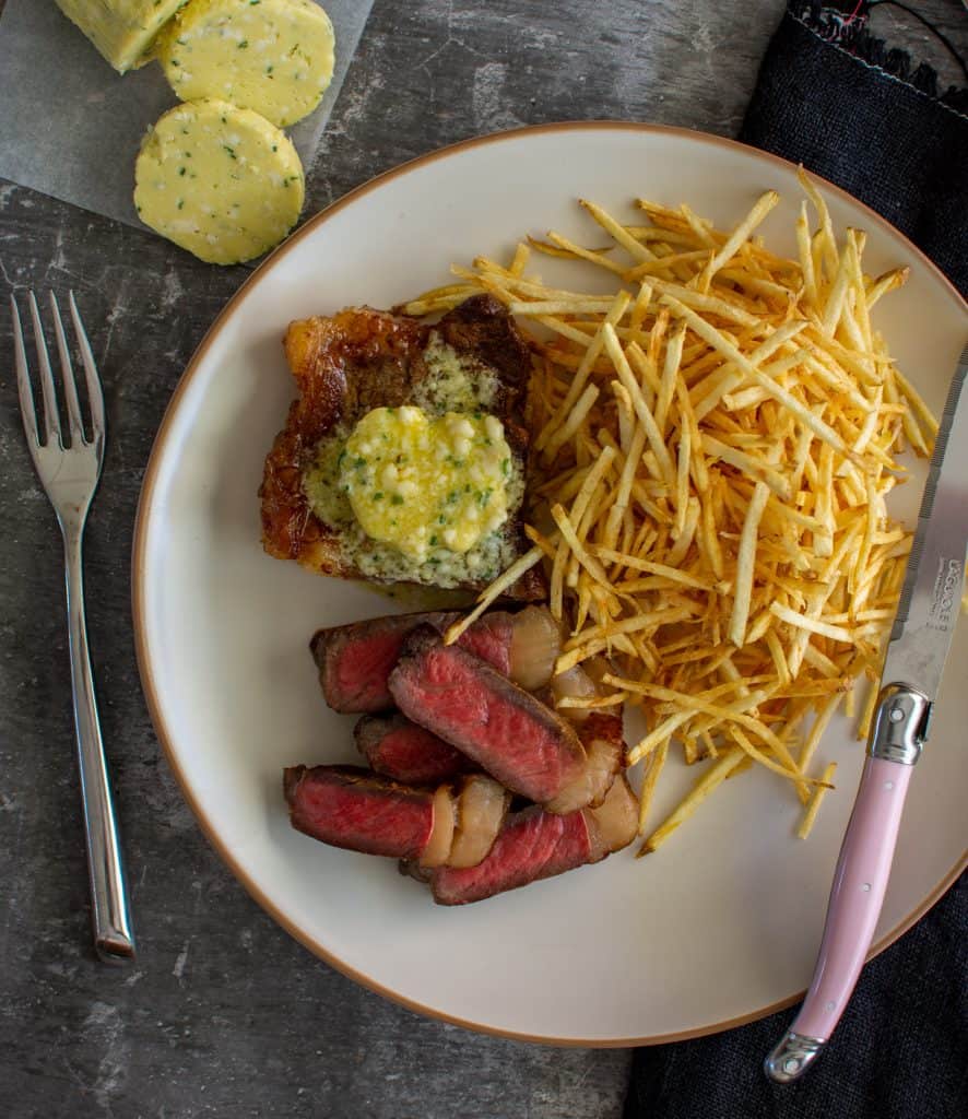 Striploin, Frites & Blue Cheese Butter - AnotherFoodBlogger